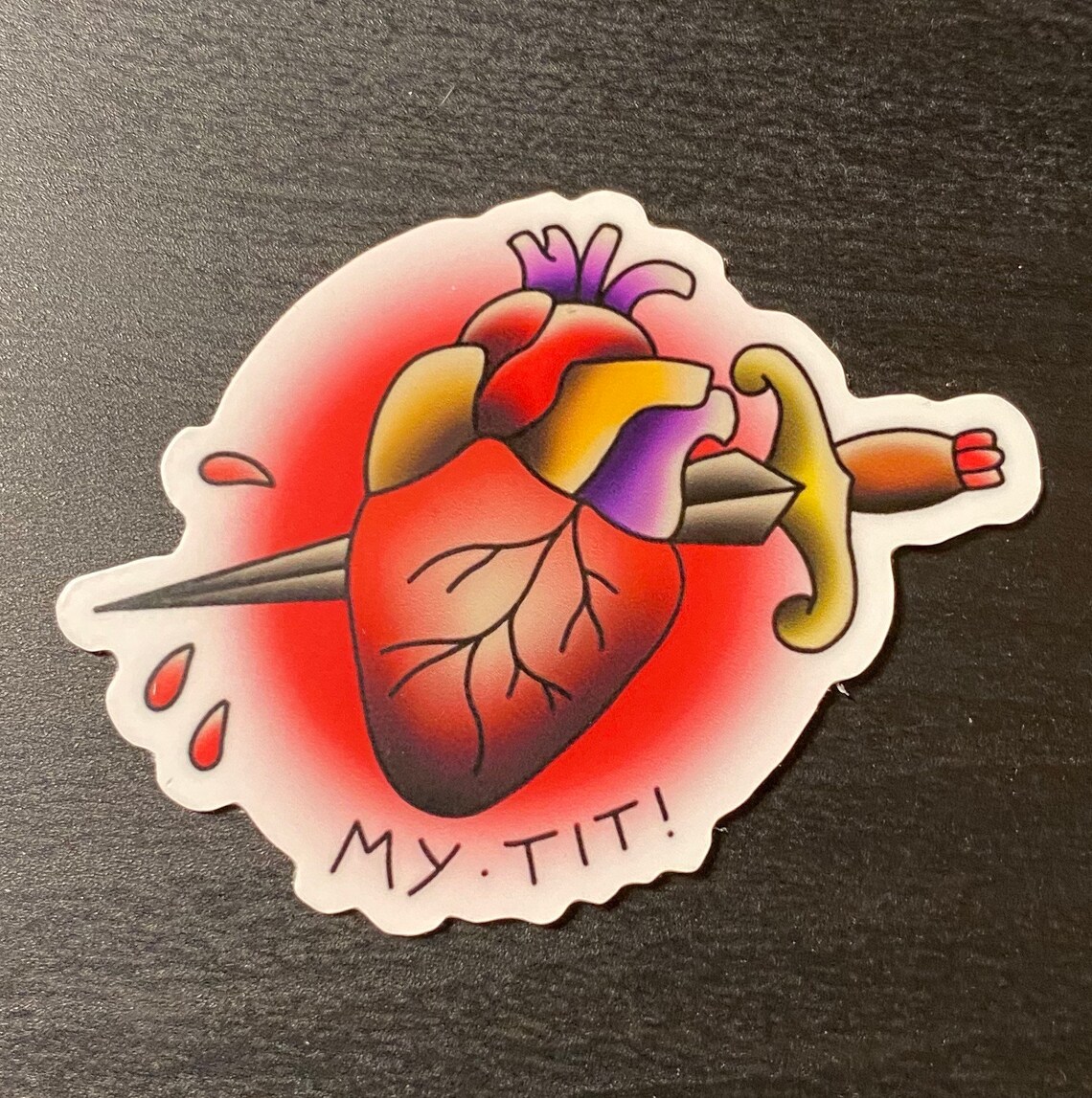 Heart and Dagger Sticker - Etsy