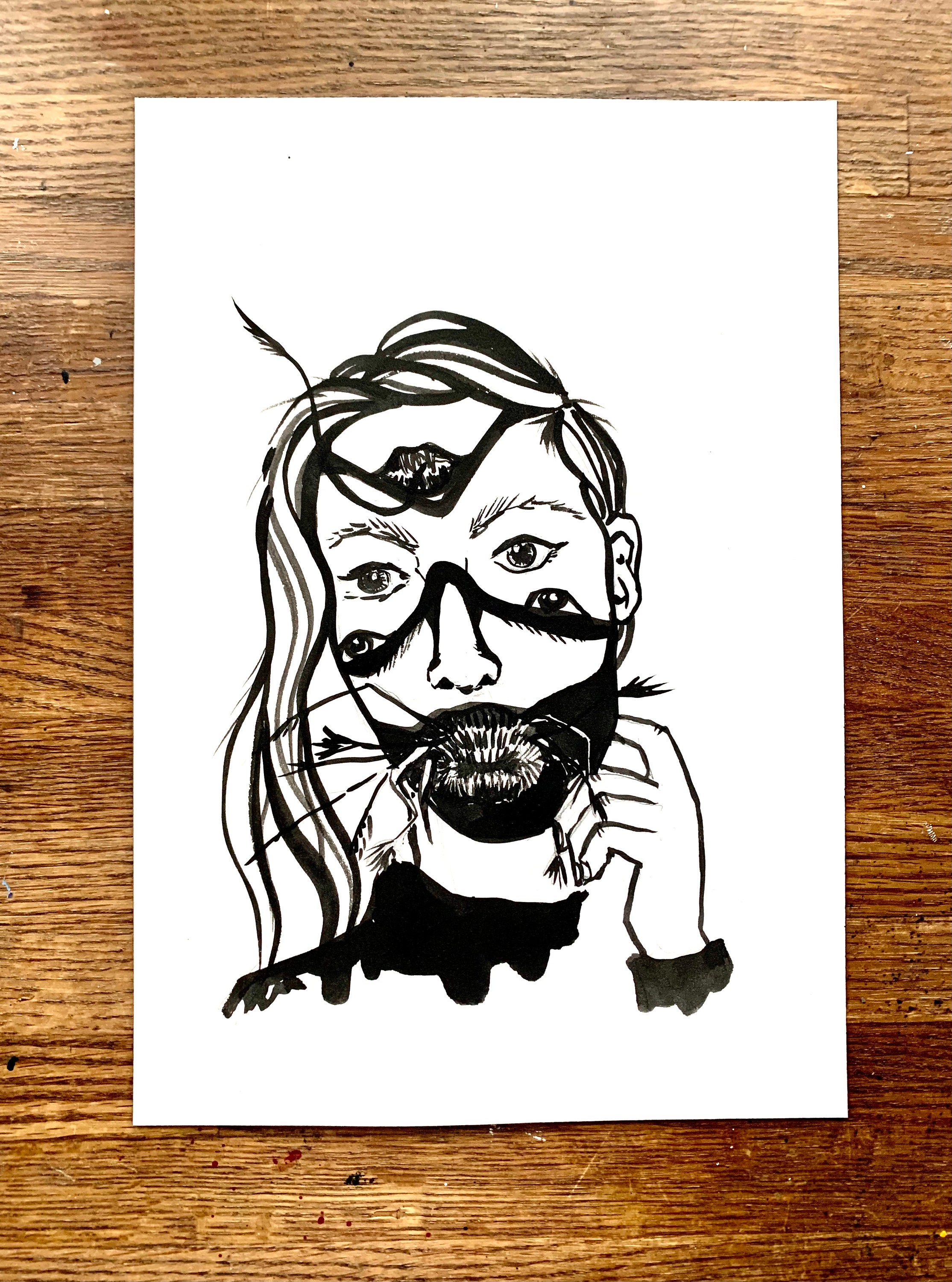 Alien Woman Original Ink Drawing - Etsy