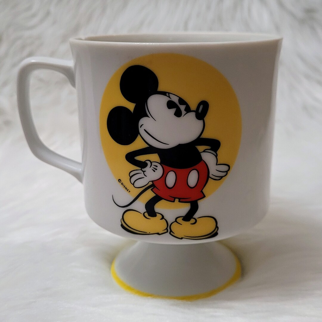 Vintage 70s Mickey Mouse Ceramic Mug on Pedestal Base © Walt Disney ...