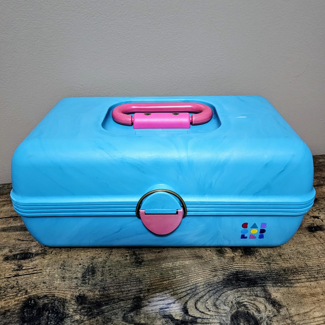 Vintage 90s/80s All Turquoise Caboodles Brand Makeup Travel Carry Case ...
