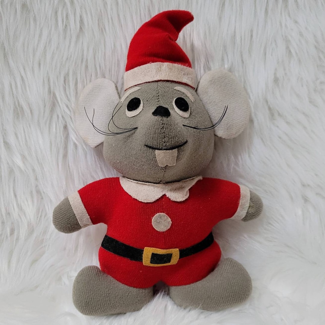 Vintage 1979 Fun Farm Brand Christmas Santa Mouse Plush - Etsy