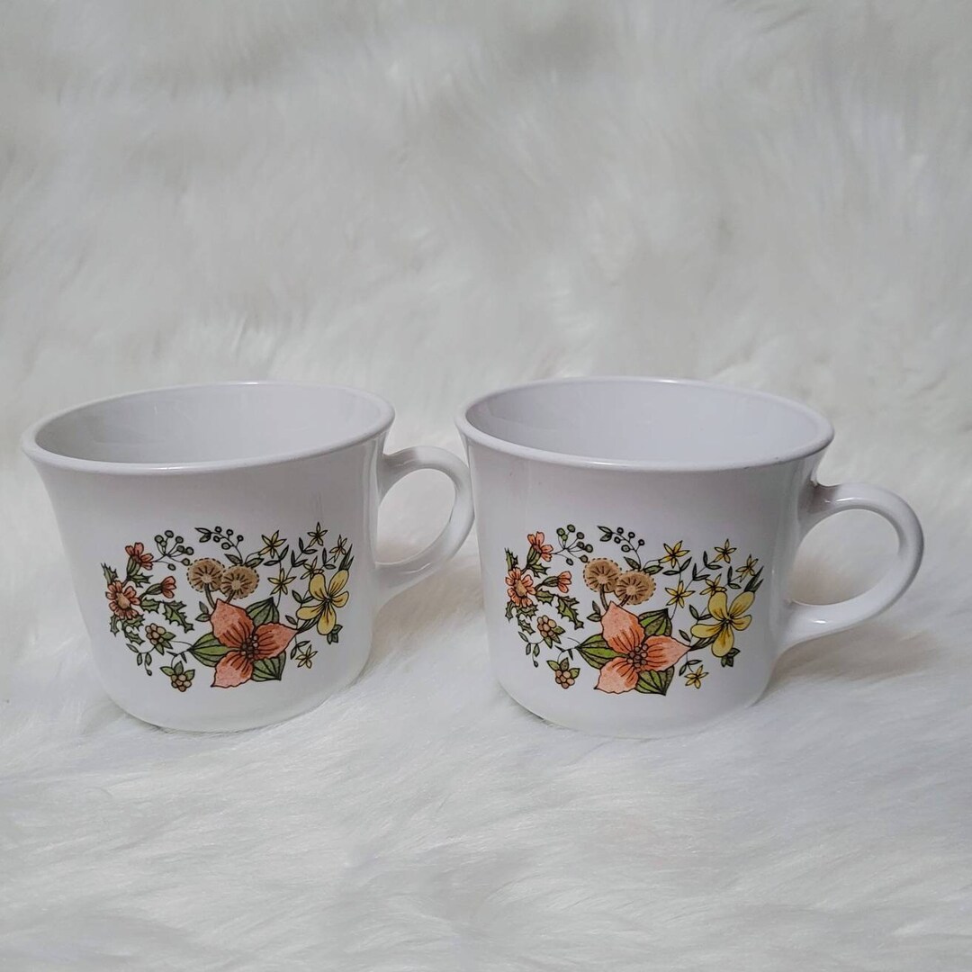Corelle Corning/corningware Ceramic Indian Summer Floral Teacups Fall ...