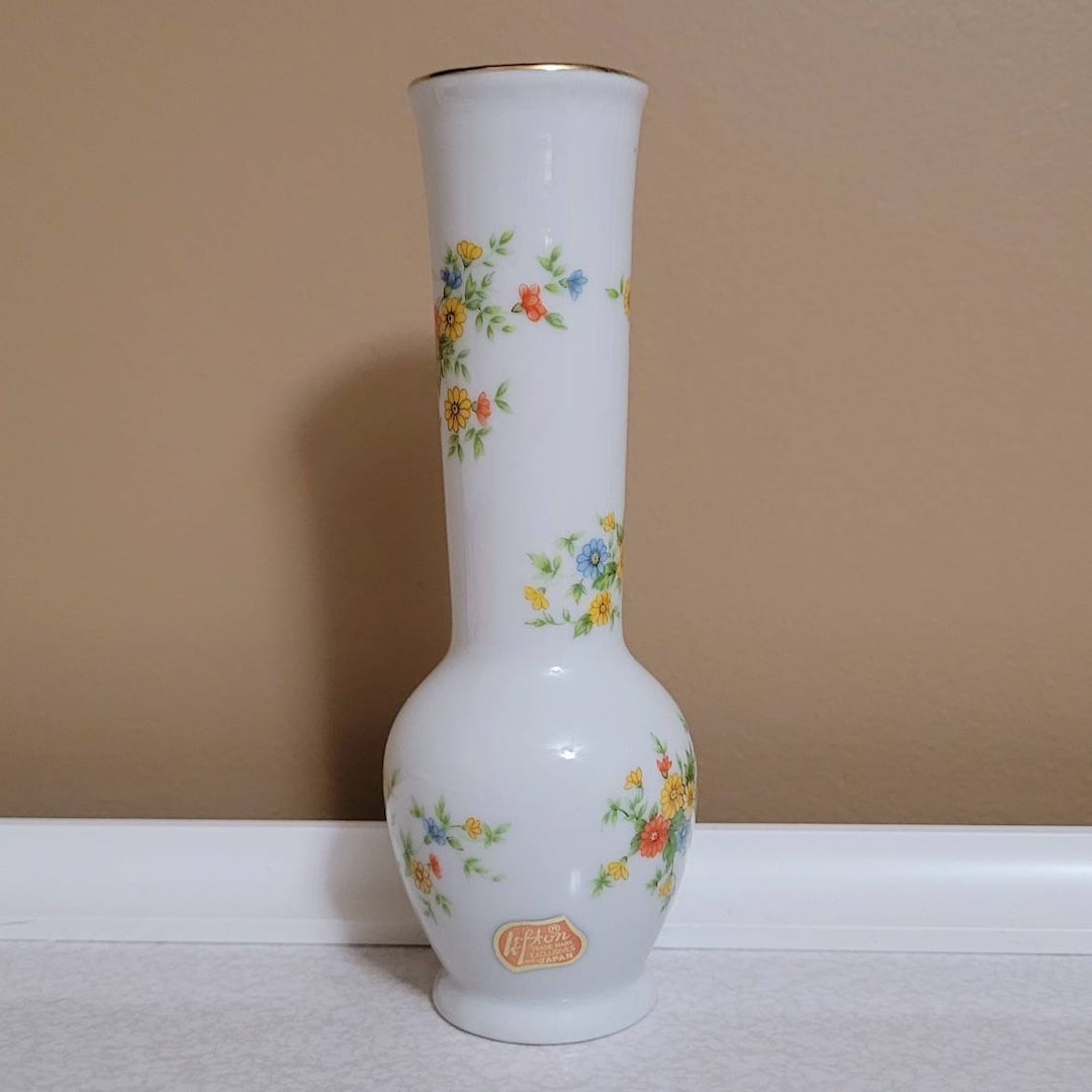 Vintage Lefton China Hand Painted Small Vase Flower Pattern 1909 Rare ...