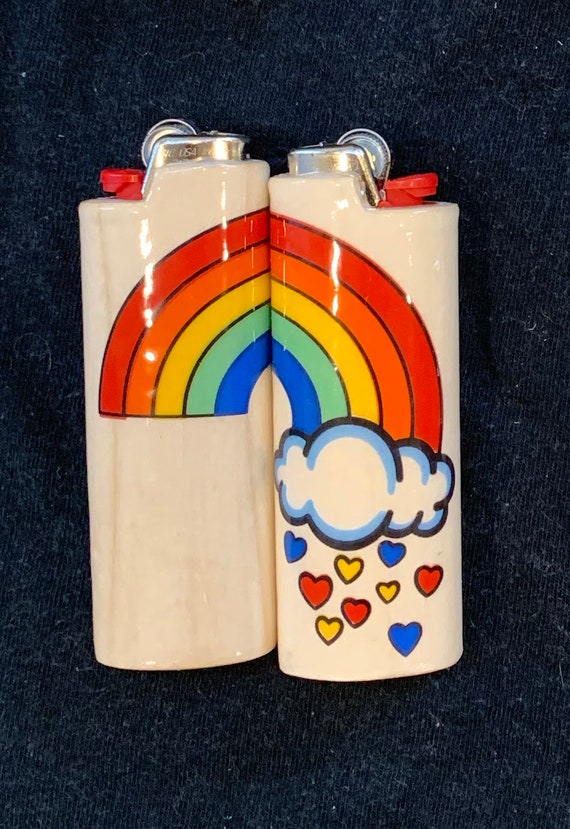Rainbow Wood Lighter Case // Wood Lighter Case - Etsy
