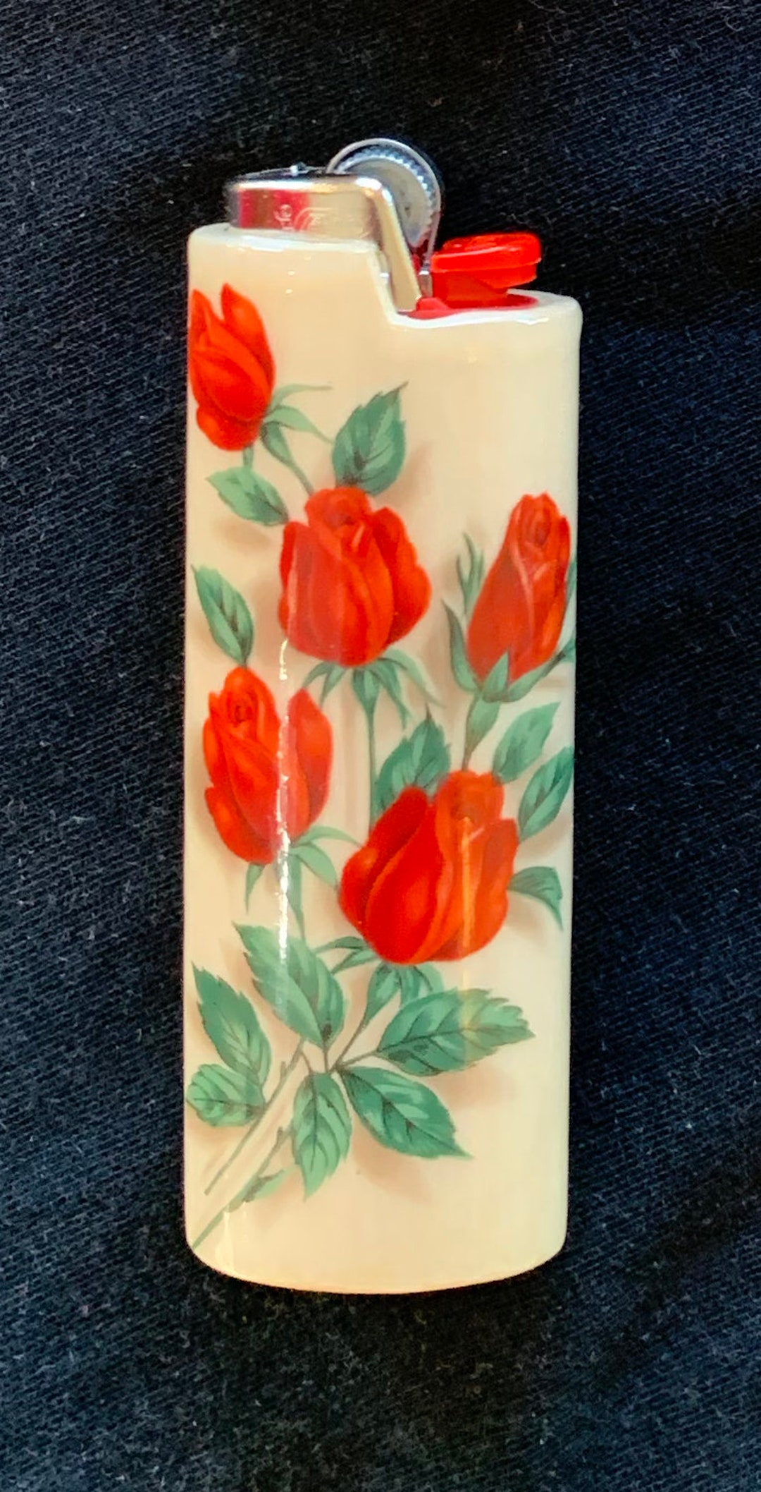 Red Rose Wood Lighter Case // Wood Lighter Case - Etsy