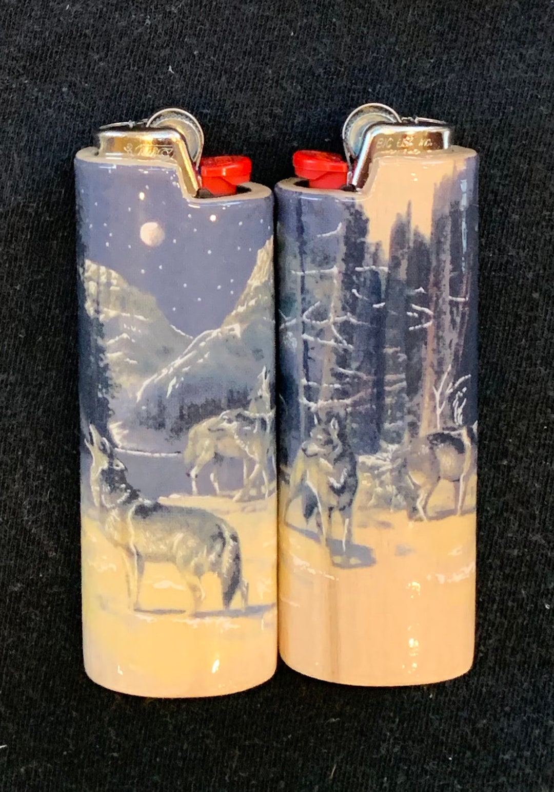 Winter Wolf Wood Lighter Case // Wood Lighter Case - Etsy