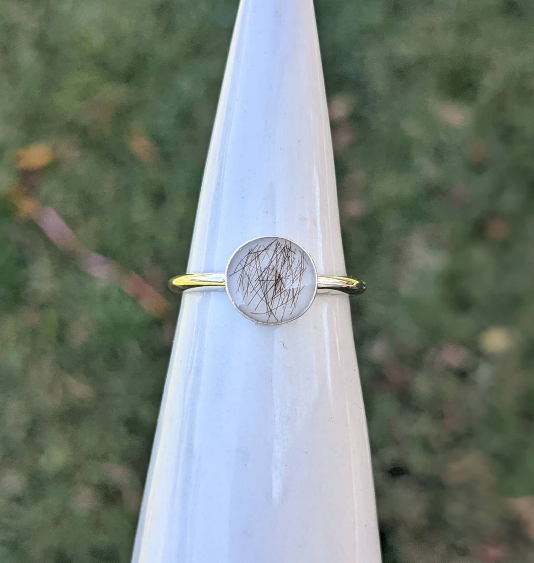 Hair Ring, Sterling Silver, Pet Fur Ring, Hair Keepsake, Memorial Ring ...