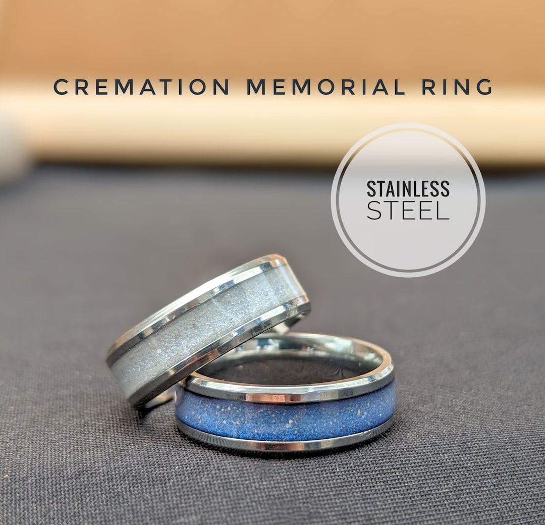 Memorial Ring for Pet Cremation Ashes. Envraved Option. Custom Colors ...