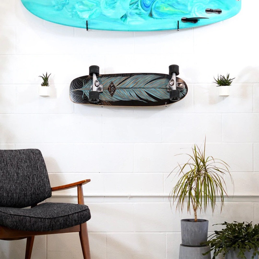 GNARWALL Surfboard Wall Rack Wooden Horizontal Mount for Kiteboard, Skimboards and Skateboards ...