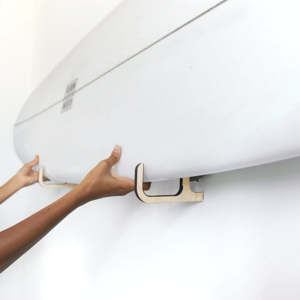 GNARWALL Surfboard Wall Rack Wooden Horizontal Mount for Shortboard and ...