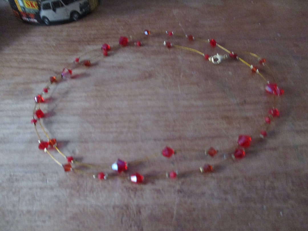 Red Diamont Pearl Necklace. - Etsy