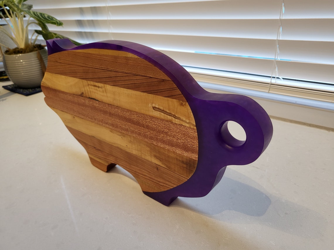 THE PURPLE PIG Side Grain Maple. Spalted Maple Mahogany and | Etsy