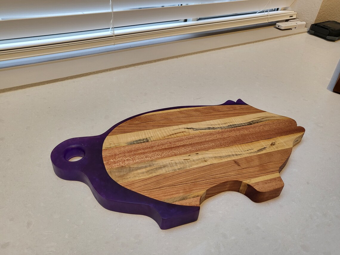 THE PURPLE PIG Side Grain Maple. Spalted Maple Mahogany and | Etsy