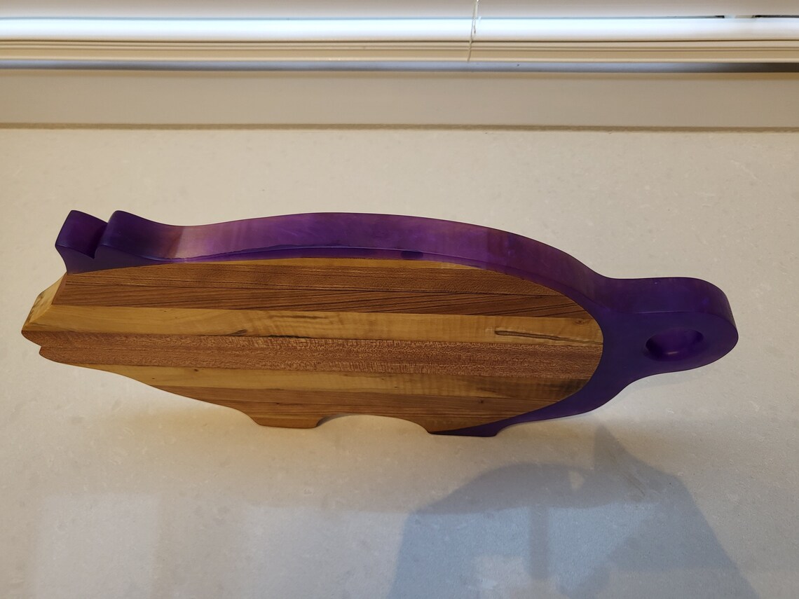 THE PURPLE PIG Side Grain Maple. Spalted Maple Mahogany and | Etsy