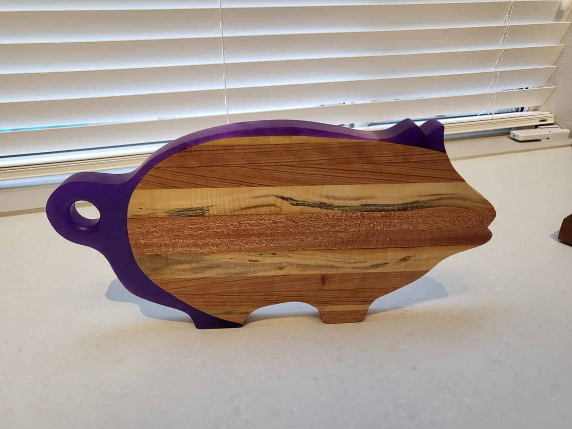 THE PURPLE PIG Side Grain Maple. Spalted Maple Mahogany and | Etsy