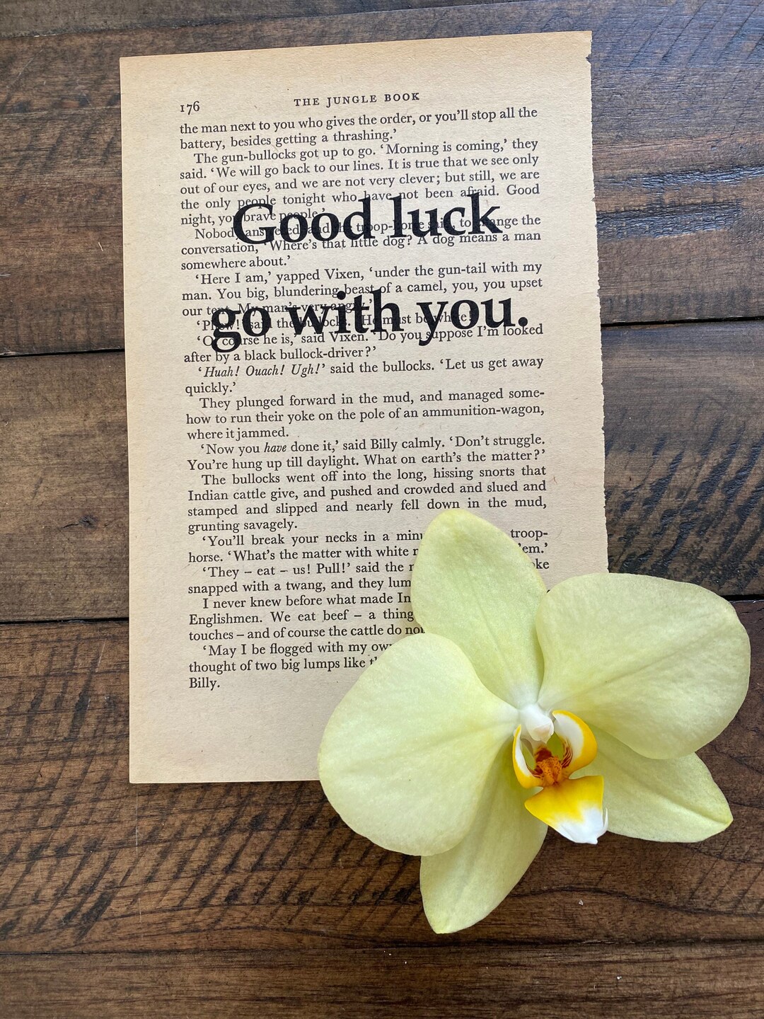 The Jungle Book Upcycled Quote Art: Good Luck Go With You - Etsy