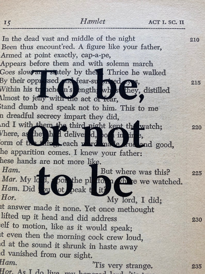 Hamlet Quote Print: to Be or Not to Be - Etsy