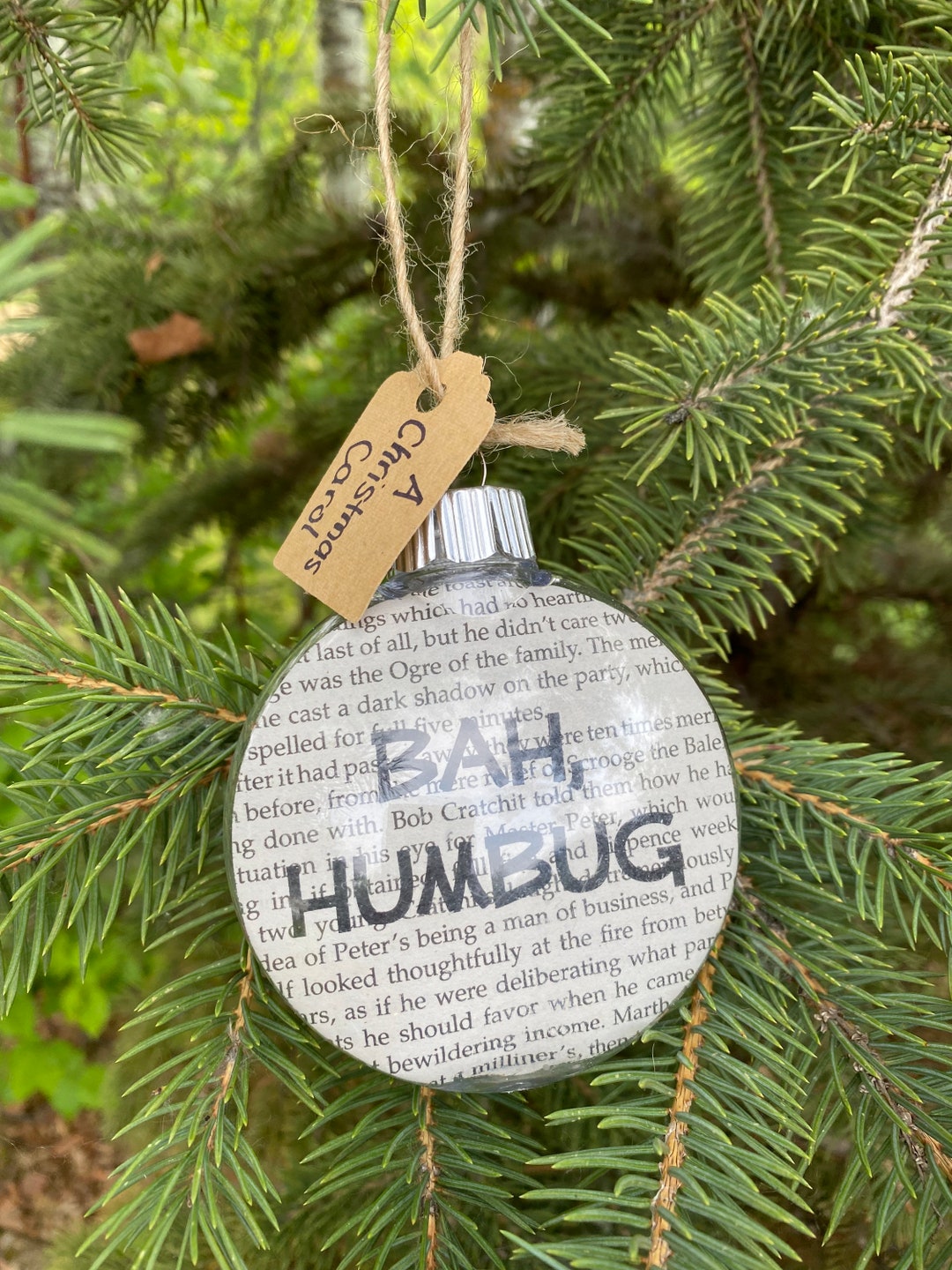 A Christmas Carol Book Quote Ornament: Bah Humbug - Etsy