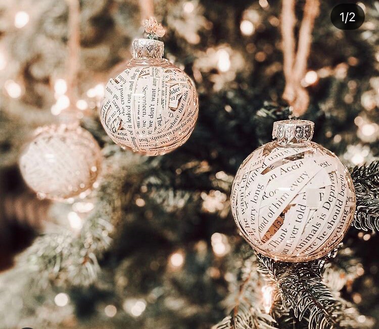 Upcycled Book Page Christmas Tree Ornament Various Book - Etsy