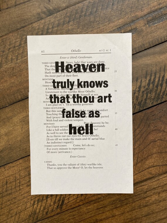 Othello Review Quotes Othello (Sparknotes No Fear Shakespeare): Volume