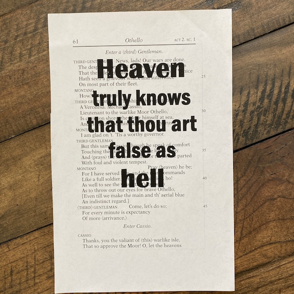 Othello Quote - Etsy