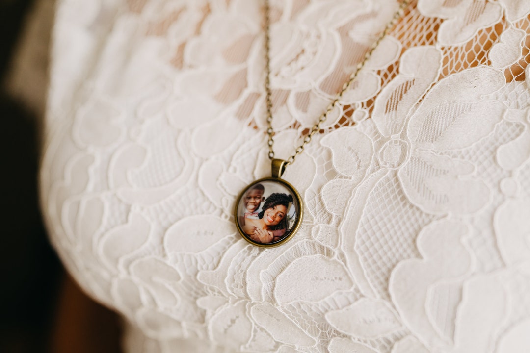 Double Sided Memorial Photo Pendant Necklace, Personalized Jewelry Gift ...