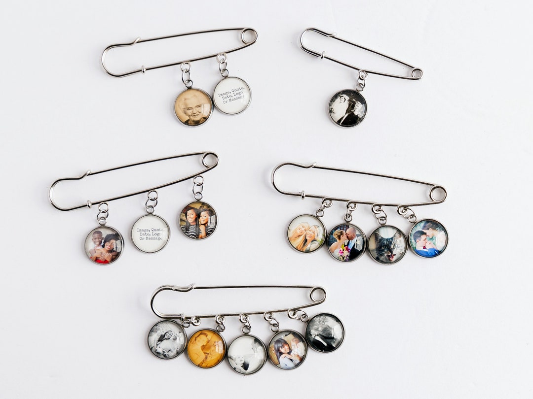 Photo Lapel Pin, Wedding Boutonniere Pin, Custom Picture Lapel Pin ...