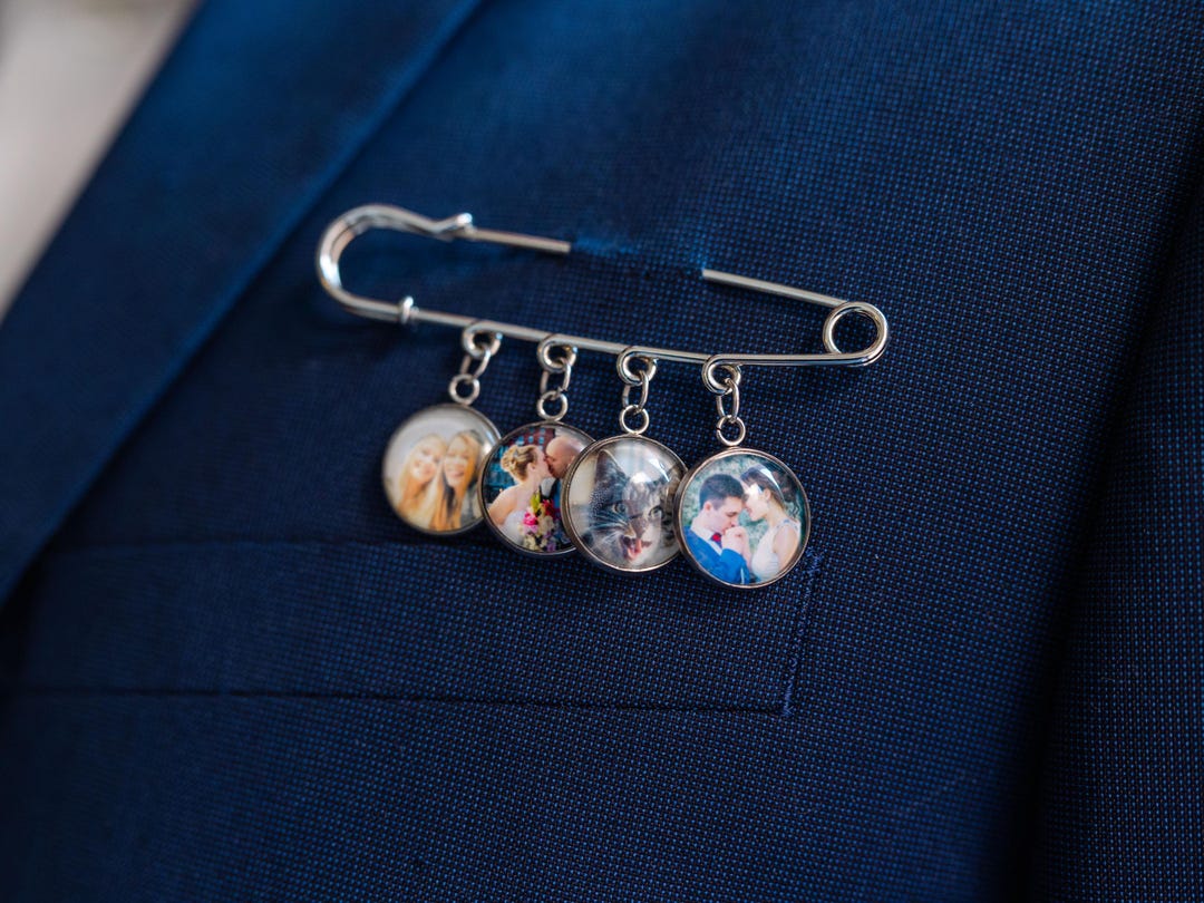 Custom Photo Boutonniere, Personalized Lapel Pin, Wedding Keepsake - Etsy