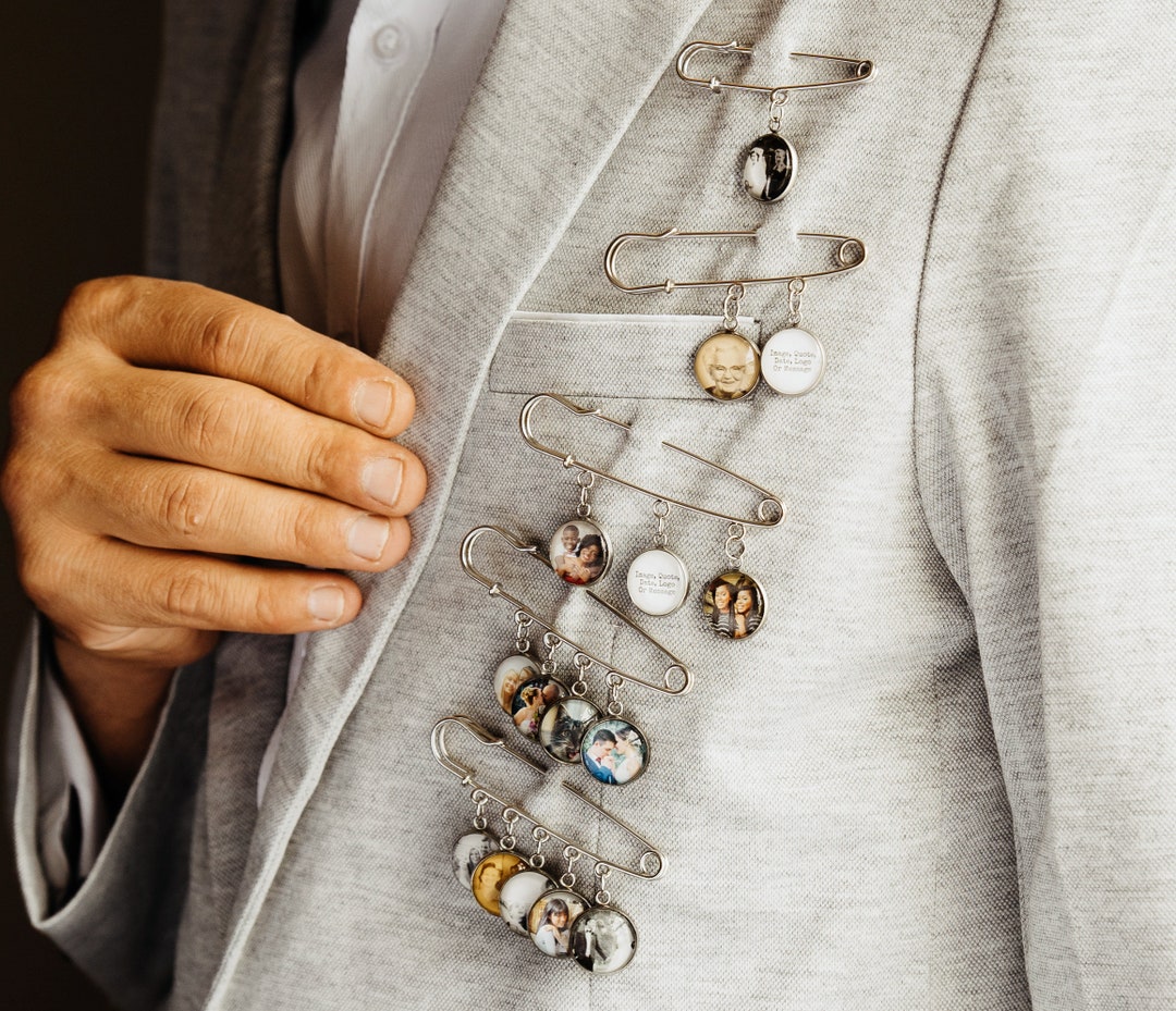 Personalize Brooch, Photo Tie Tack, Groom Gift From Bride on Wedding ...