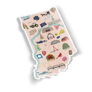 Indiana Map Vinyl Magnet - Etsy