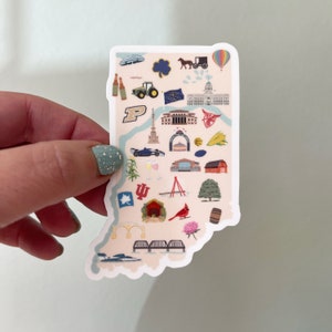 Indiana Map Vinyl Magnet - Etsy