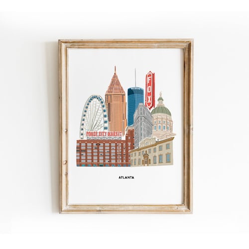 Atlanta Neighborhood Map Calligraphy Art Print - Etsy