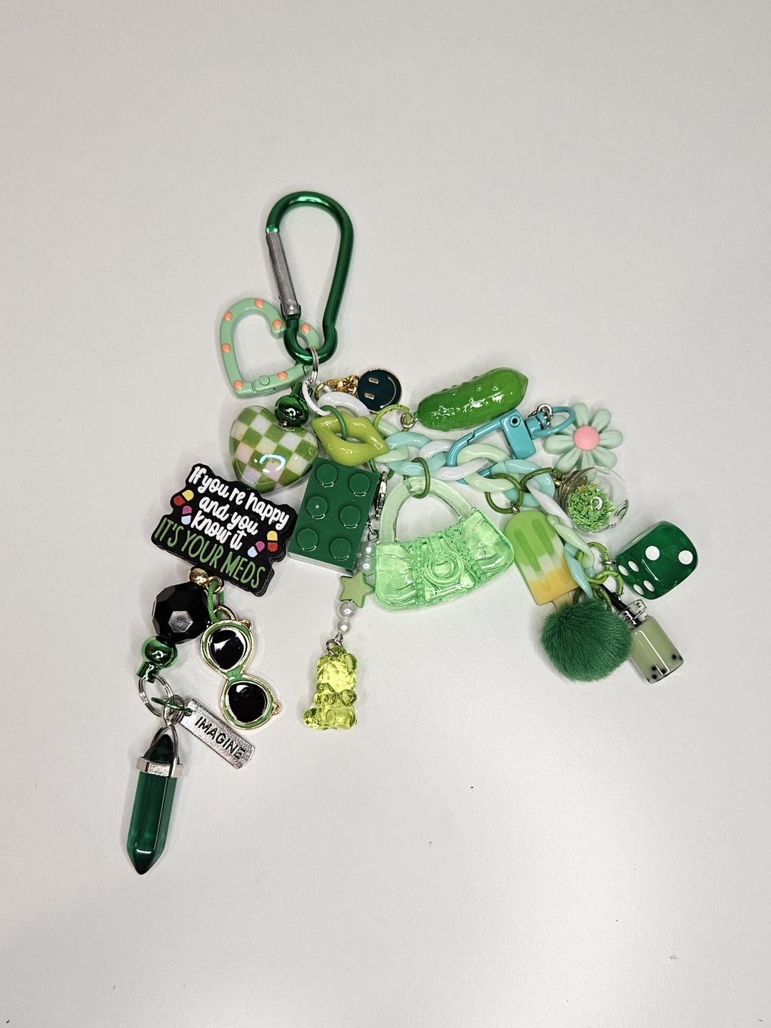 Personalize It!! Green Go-getter Keychain Charm - Food, Flowers, and ...