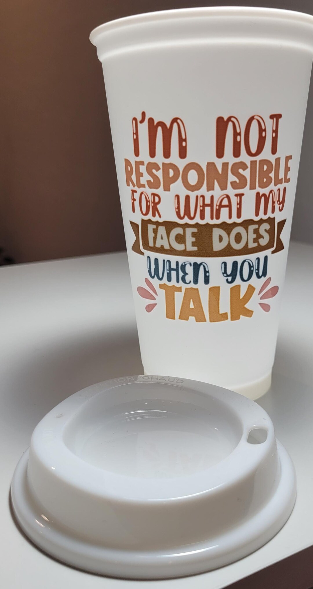 Funny Reusable Starbucks Type Cup! Cute Coffee Picture! One of Kind ...