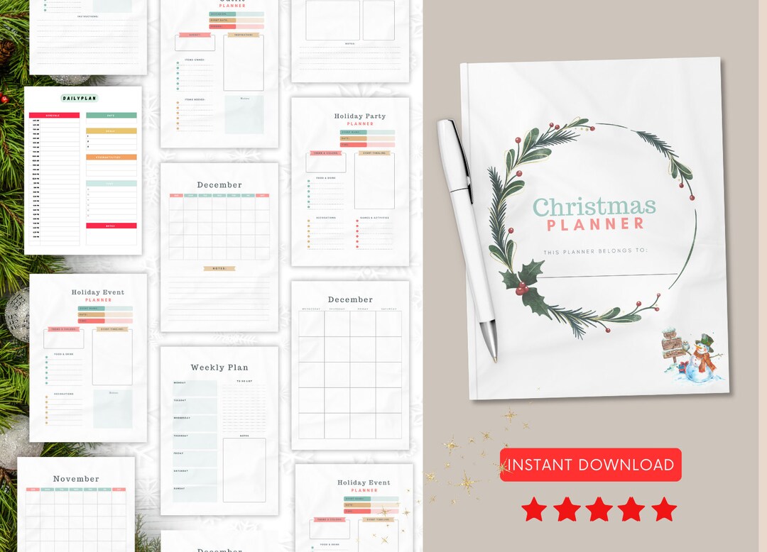 Christmas Planner Printable, Holiday Planner, Gift Budget Planner, Xmas ...
