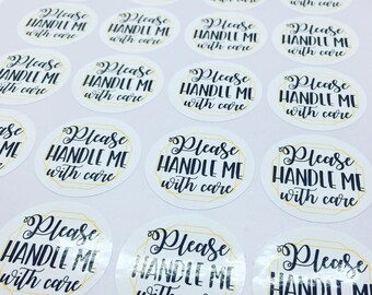 Handle With Care Stickers Ready to Use | Etsy