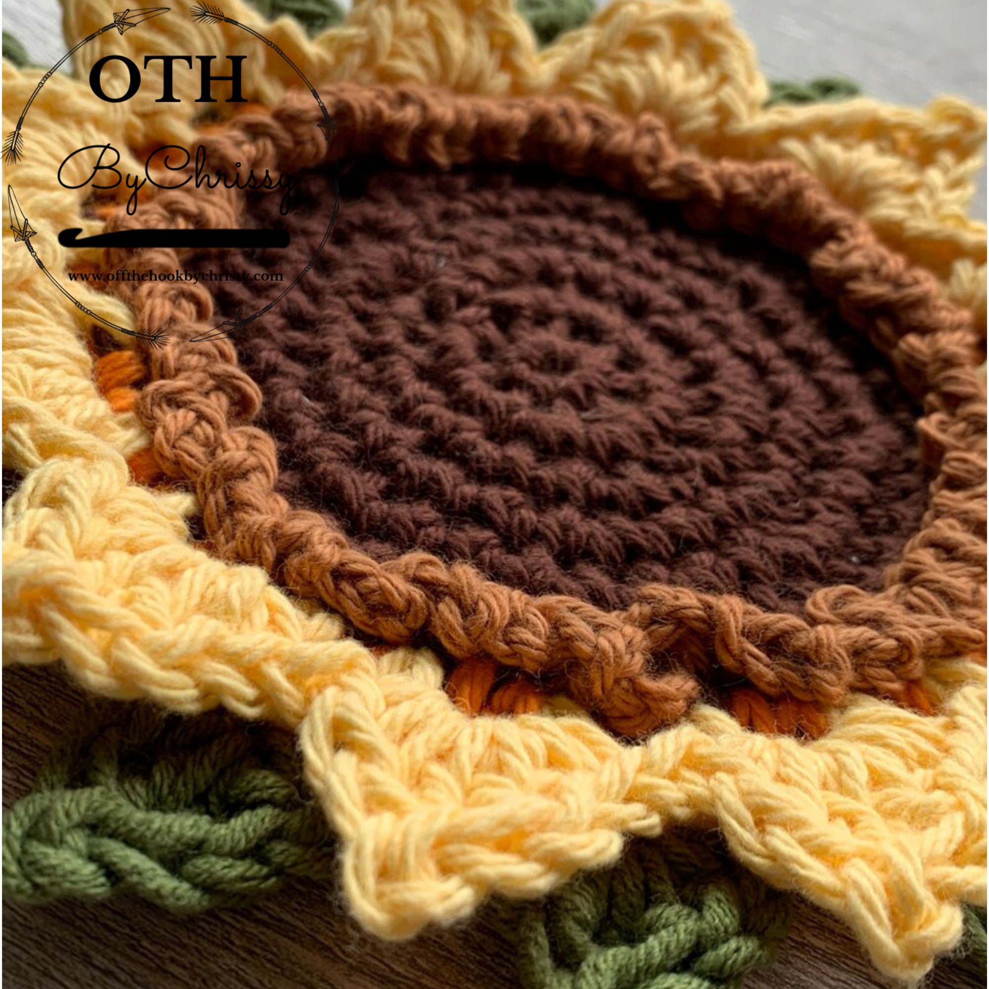 Sunflower Coaster Pattern Crochet Sunflower Mug Rug Pattern | Etsy