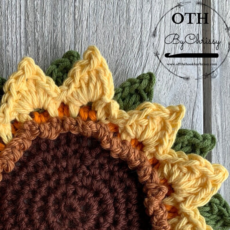 Sunflower Coaster Pattern Crochet Sunflower Mug Rug Pattern | Etsy