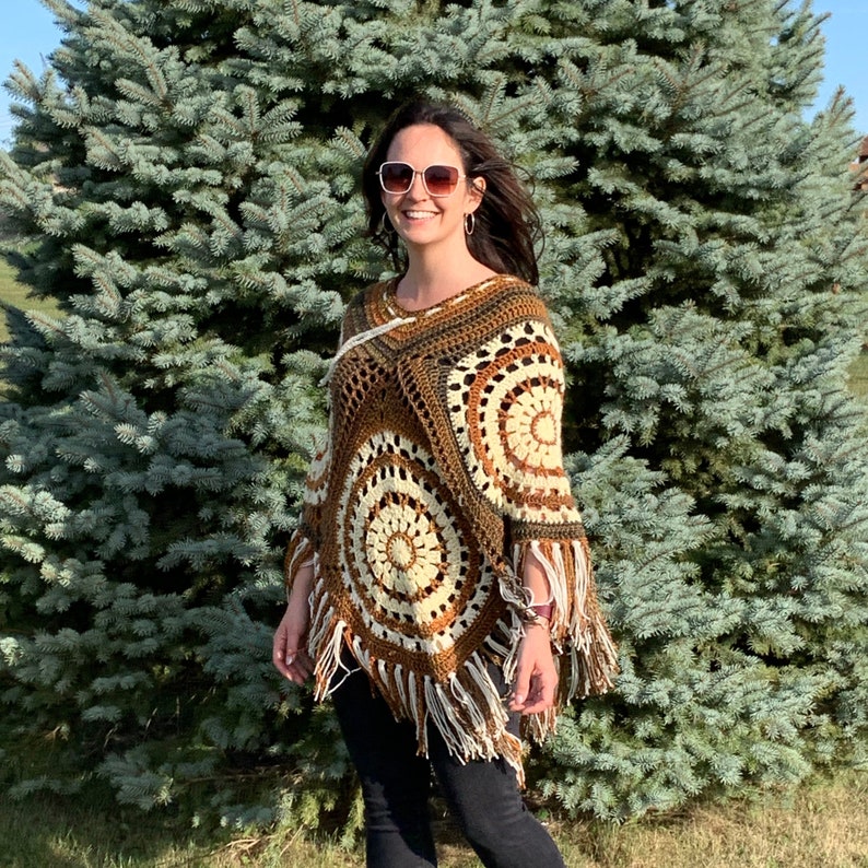 Boho Poncho for Women One Size Fit Most Fall Poncho Crochet - Etsy