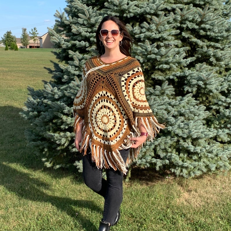Boho Poncho for Women One Size Fit Most Fall Poncho Crochet - Etsy