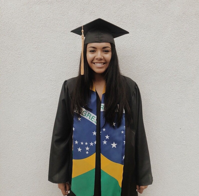 Brazil Graduation Stole satin - Etsy