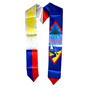 Philippine /guam Flag Graduation Stole ( Satin) - Etsy