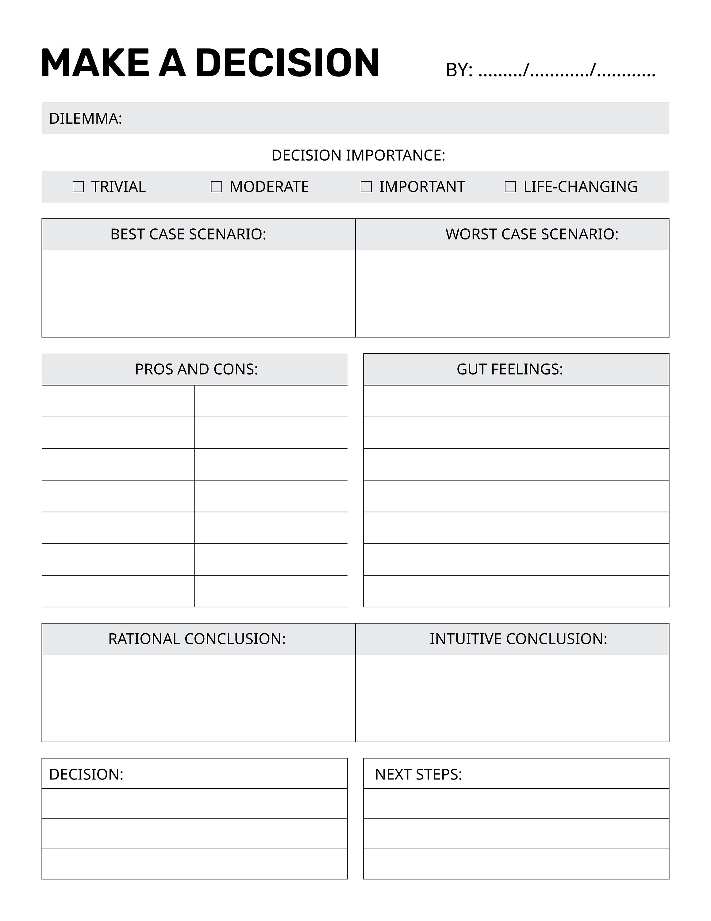 Make a Better Decision Journal Helps You Bring Down the Decision Process so You Can Make a ...