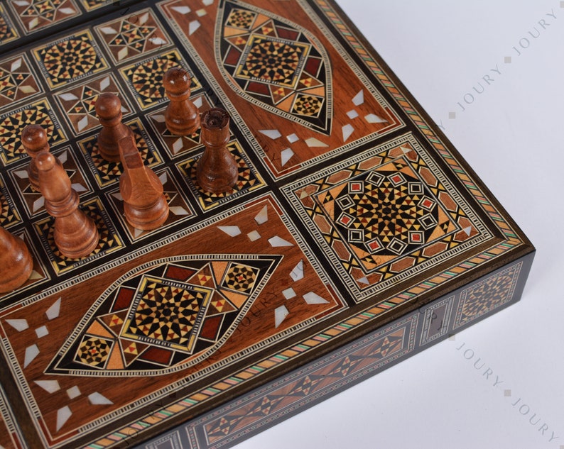 21" Super HQ Inlay Chess Board With Mother of Pearls Mosaic Wood ...