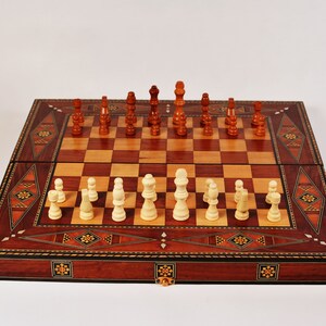Luxury Backgammon Board, HQ Chess and Backgammon Set, 21 Inches Solid ...