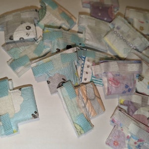Set of 3 Made to Order.miniature Diapers for a 4"-7" Silicone Doll Ooak ...