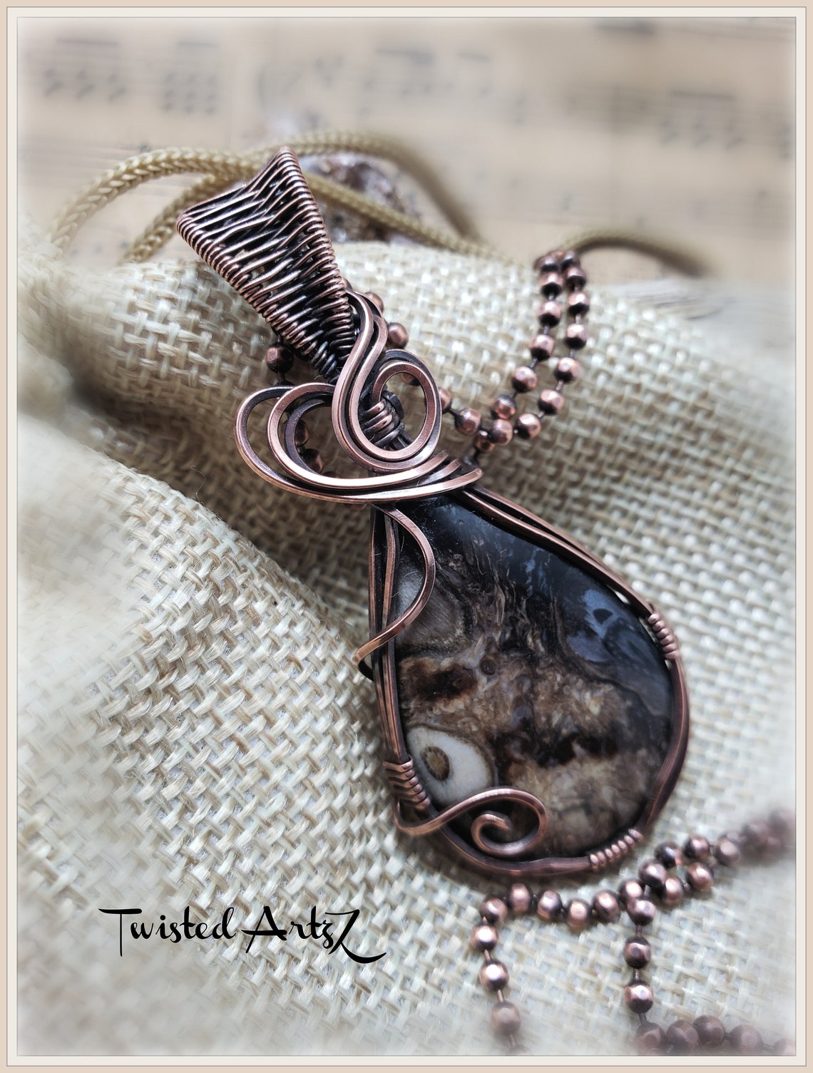 Fossilized Palm Root Copper Wire Wrapped Pendant Palm Root | Etsy