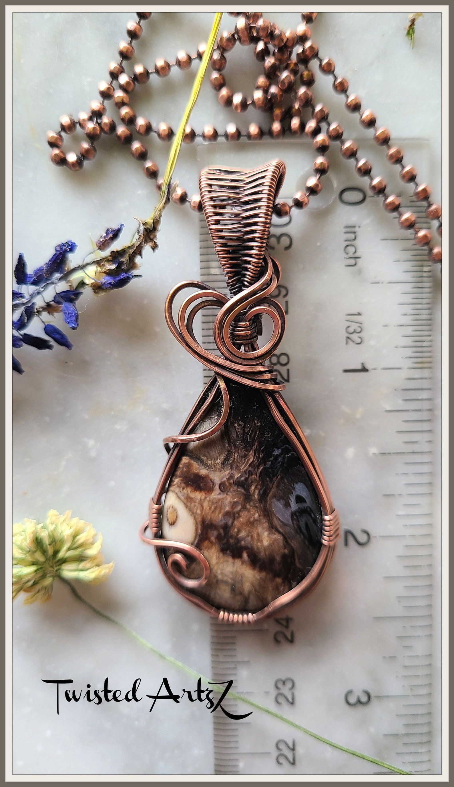 Fossilized Palm Root Copper Wire Wrapped Pendant Palm Root | Etsy