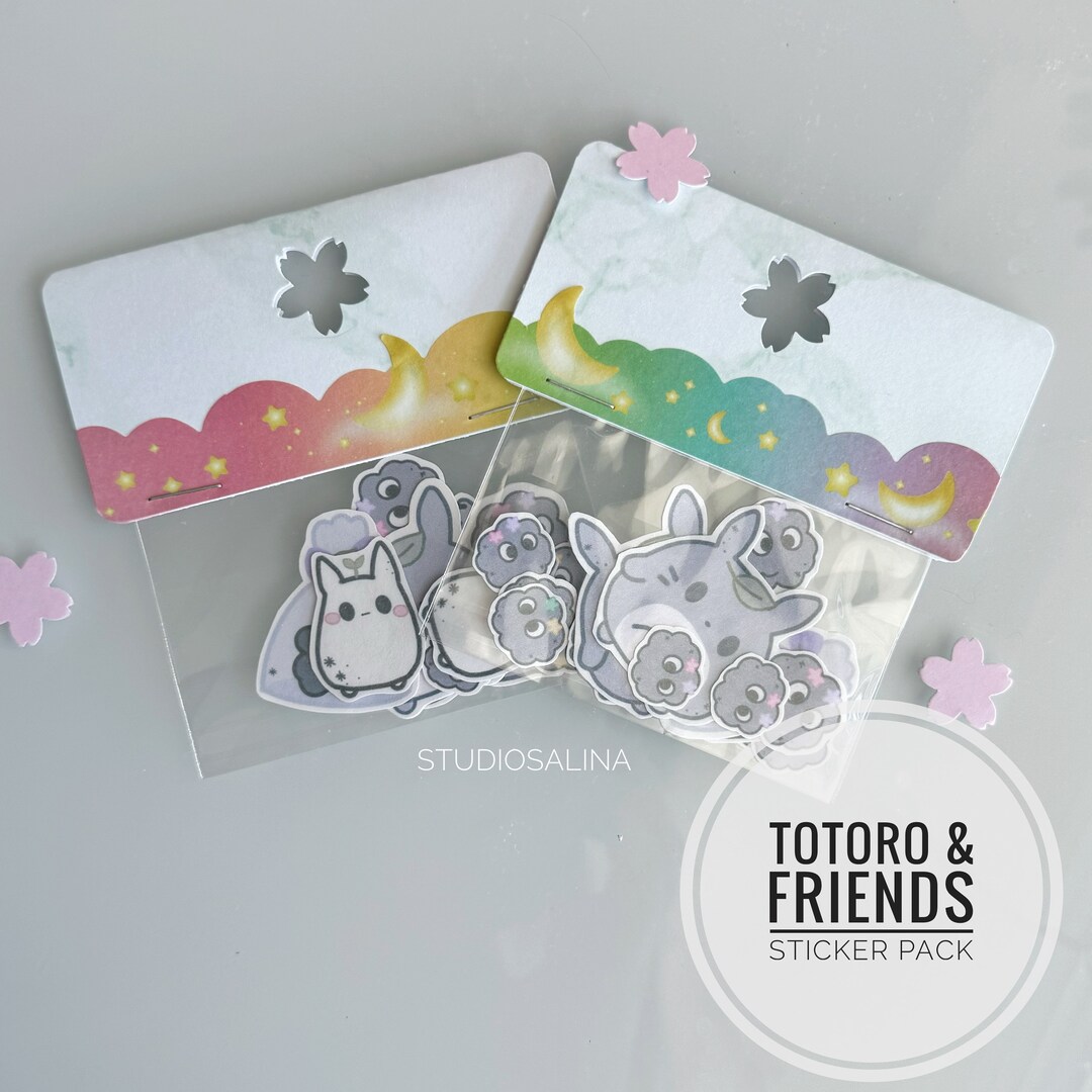 Totoro and Friends Sticker Pack Sticker Flakes, Kawaii Style Journal ...