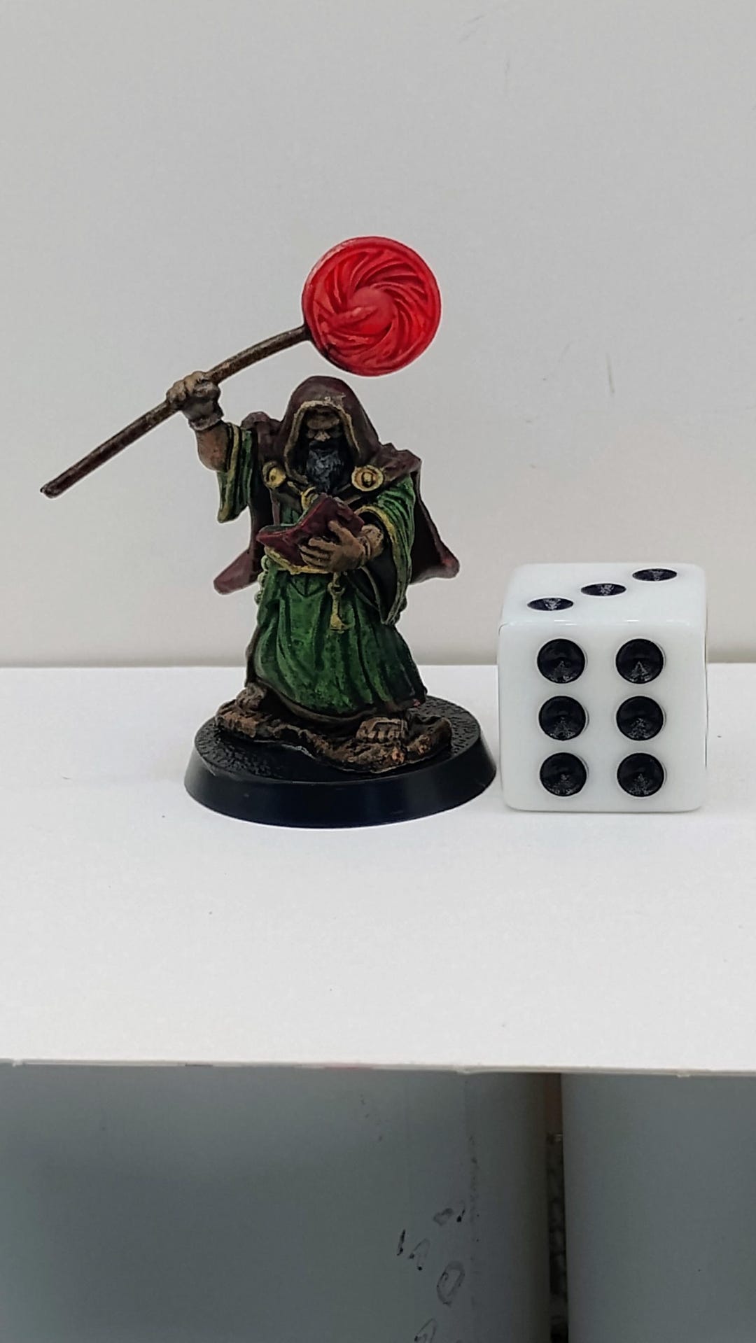 Dwarf Wizard Miniature: Green Robe, Arcane Disc - Etsy